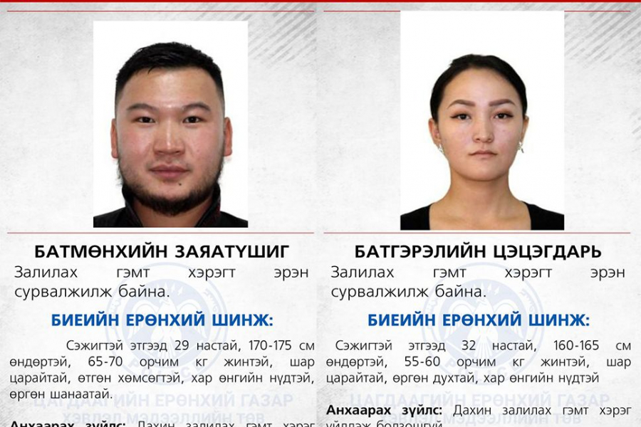 ЦЕГ Залилах гэмт хэрэг үйлдсэн этгээдүүдийг эрэн сурвалжилж байна